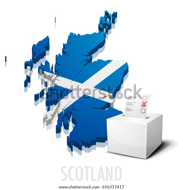 Detailed Illustration Ballotbox Front Map Scotland Stock Vector ...