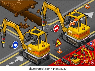 Compactors Heavy Construction Machine Detailed Illustration Stock ...