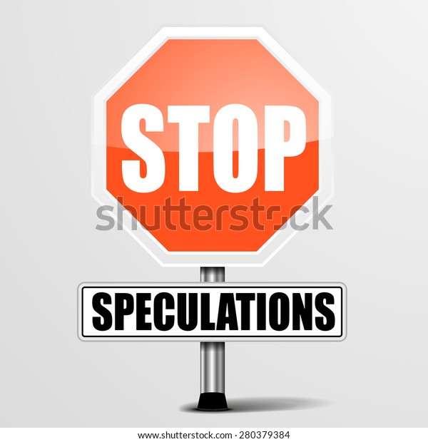 Detailed Illustration Red Stop Speculations Sign Stock Vector (Royalty ...
