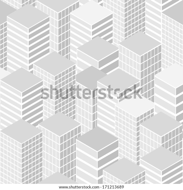 Detailed Illustration Seamless Cityscape Background Pattern Stock ...