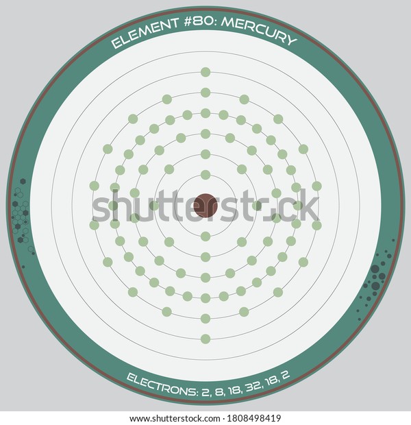 Detailed Infographic Atomic Model Element Mercury 库存矢量图（免版税）1808498419 ...
