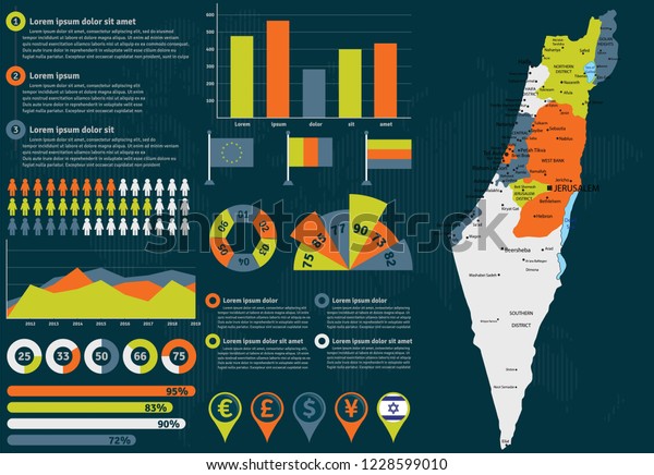 Detailed Israel Map Infographic Elements Vector Stock Vector (Royalty ...