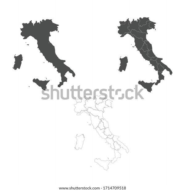 Detailed Italy Map Borders Regions Outline Stock Vector (Royalty Free ...