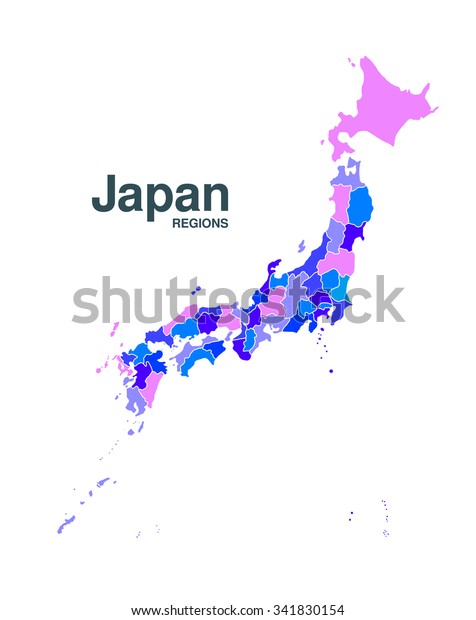 Detailed Japan Map Stock Vector (Royalty Free) 341830154 | Shutterstock