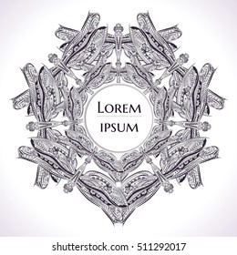 Detailed Mandala Frame Text Your Design Stock Vector (Royalty Free ...