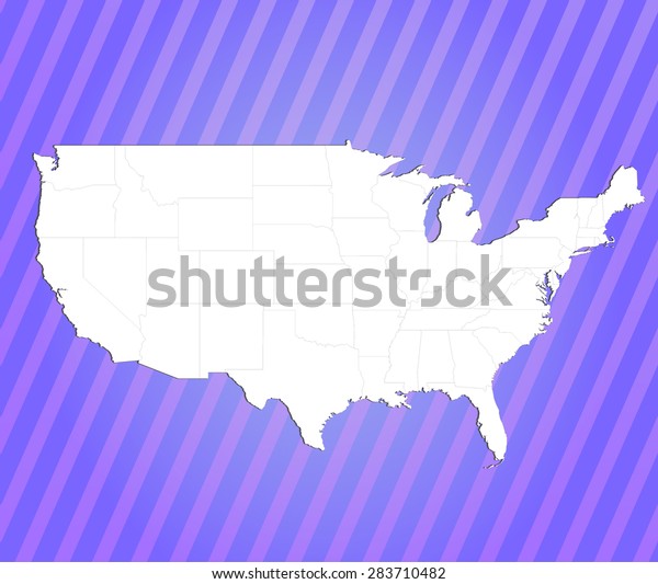 Detailed Map All United States Background Stock Vector (Royalty Free ...