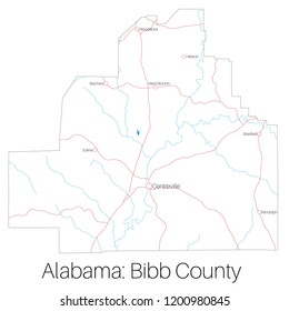 Detailed Map Bibb County Alabama Usa 스톡 벡터(로열티 프리) 1200980845 ...
