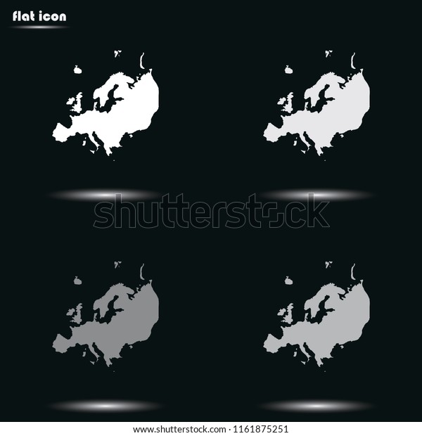 Detailed Map Europe Flat Grayscale Vector Stock Vector (Royalty Free ...