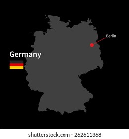 Detailed Map Germany Capital City Berlin Stock Vector (Royalty Free ...
