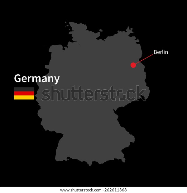 Detailed Map Germany Capital City Berlin Stock Vector (Royalty Free ...
