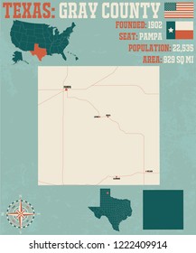 Detailed Map Gaines County Texas Usa: เวกเตอร์สต็อก (ปลอดค่าลิขสิทธิ์ ...