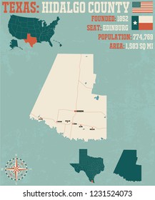 Detailed Map Hidalgo County Texas Usa: vector de stock (libre de ...