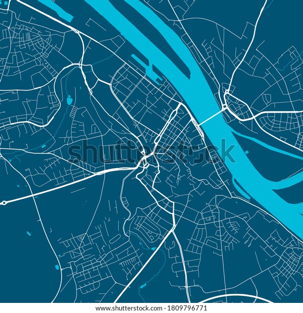 Detailed Map Mainz City Administrative Area Stock Vector (Royalty Free ...