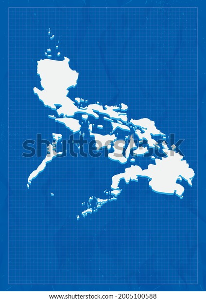Detailed Map Philippines Blue Background Grids: เวกเตอร์สต็อก (ปลอดค่า ...