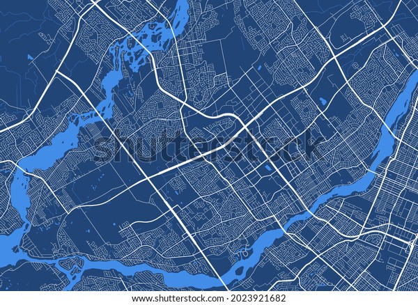 Detailed Map Poster Laval City Administrative Stock Vector (Royalty ...