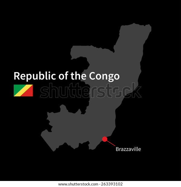 Detailed Map Republic Congo Capital City Stock Vector (Royalty Free ...