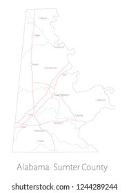 Detailed Map Chambers County Alabama Usa 库存矢量图（免版税）1200979795 ...