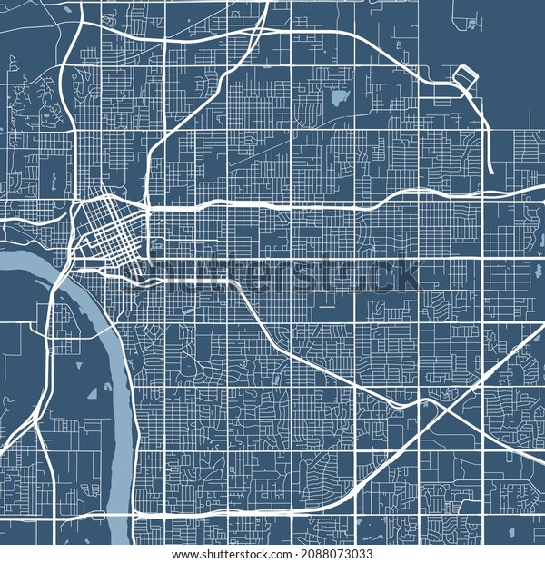 Detailed Map Tulsa City Administrative Area Stock Vector (Royalty Free ...