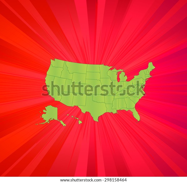 Detailed Map United States Background Stock Vector (Royalty Free) 298158464