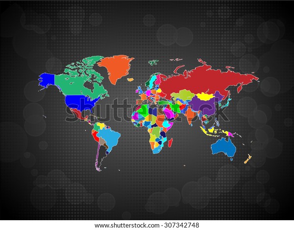 Detailed Map World All Countries Included Stock Vector (Royalty Free ...