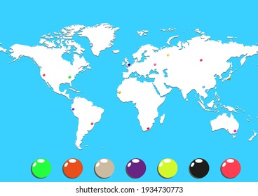 Detailed Map World Continents Vector Illustration Stock Vector (Royalty ...