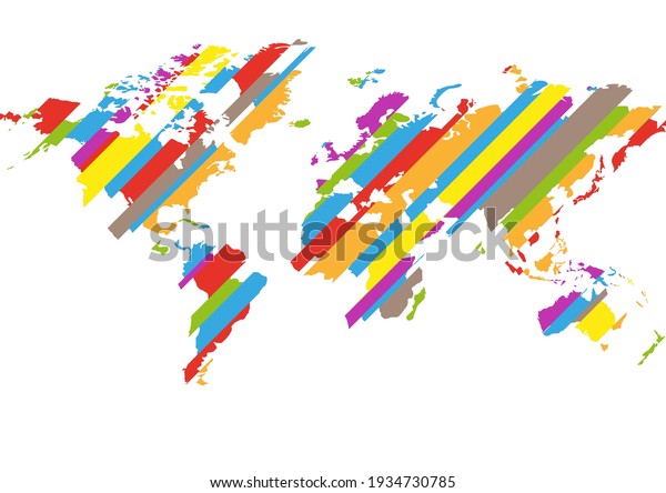Detailed Map World Continents Vector Illustration Stock Vector (Royalty ...