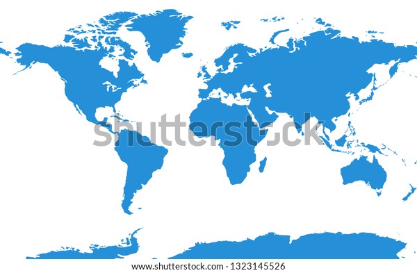 Vektor Stok Detailed Maps Earths World Mapcontinents Vector (Tanpa ...