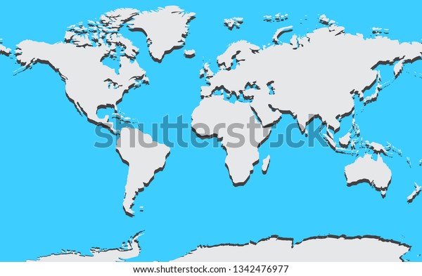 Detailed Maps Earths World Mapcontinents Vector Stock Vector (Royalty ...