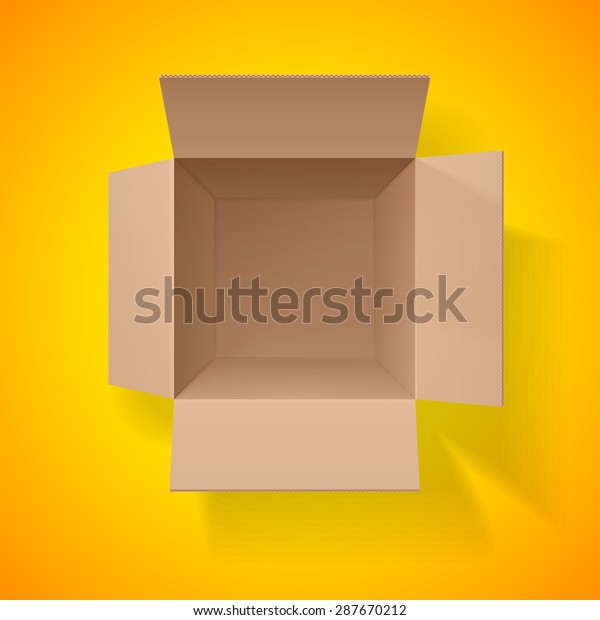 Detailed Open Cardboard Box Top View Stock Vector (Royalty Free ...