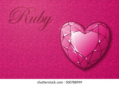 Detailed Realistic Drawing Ruby Gemstone On Stock Vector (Royalty Free ...