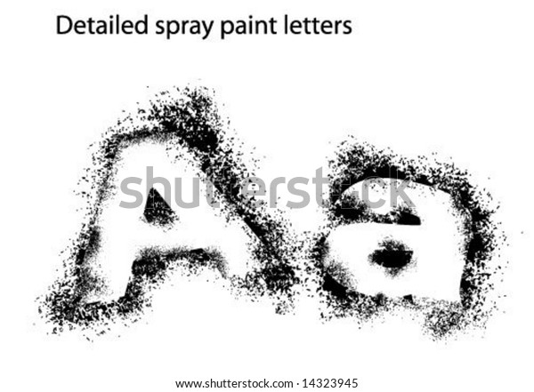 Detailed Spray Paint Font Aa Stock Vector (Royalty Free) 14323945
