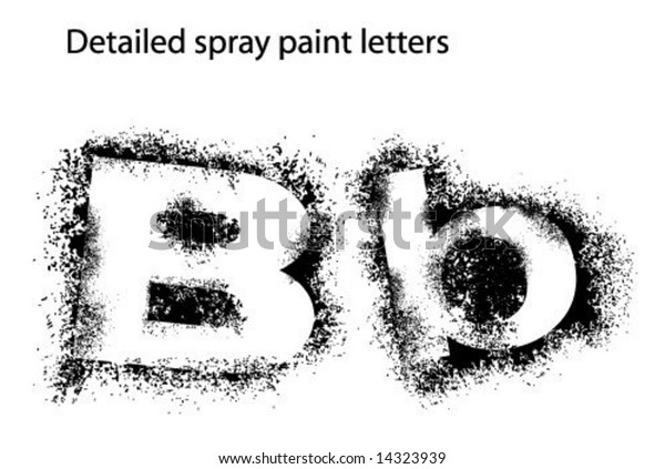 Detailed Spray Paint Font Bb: Stock-Vektorgrafik (Lizenzfrei) 14323939 ...