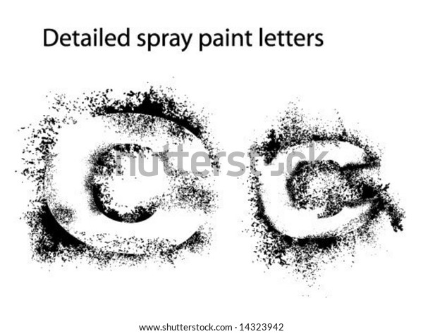 Detailed Spray Paint Font Cc Stock Vector (Royalty Free) 14323942