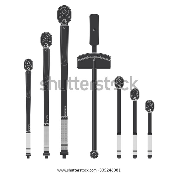 Detailed Torque Wrenches Isolated On White Stock Vector (Royalty Free ...