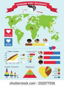 Detailed Vector Baby Infographic Sample Elements Stock Vector (Royalty ...