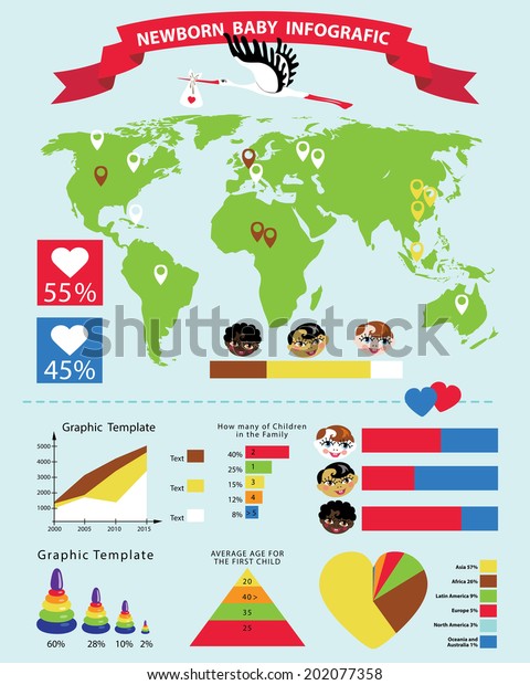 Detailed Vector Baby Infographic Sample Elements Stock Vector (Royalty ...