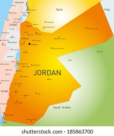Detailed Vector Color Map Jordan Country 库存矢量图（免版税）185863700 | Shutterstock