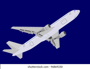 Detailed Vector Draft Passenger Airplane 스톡 벡터(로열티 프리) 96869230 ...