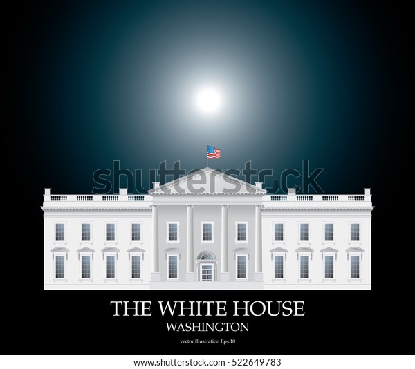 Detailed Vector Drawing White House Facade Stock Vector (Royalty Free ...