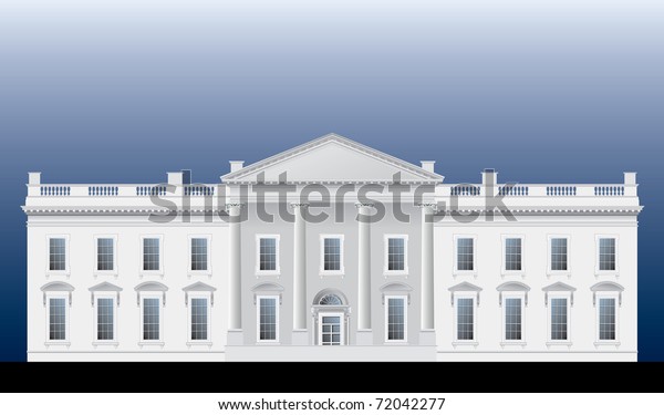 Detailed Vector Drawing White House Facade Stock Vector (Royalty Free ...