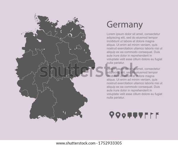 Detailed Vector Germany Country Border Map Stock Vector (Royalty Free ...
