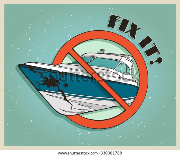 Detailed Vector Illustration Broken Boat Red Stock Vector (Royalty Free ...