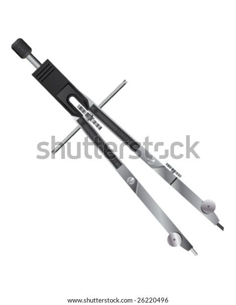 Detailed Vector Illustration Compass Used Drafting Stock Vector ...