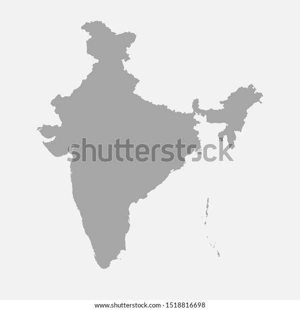 Detailed Vector India Country Border Map Stock Vector (Royalty Free ...