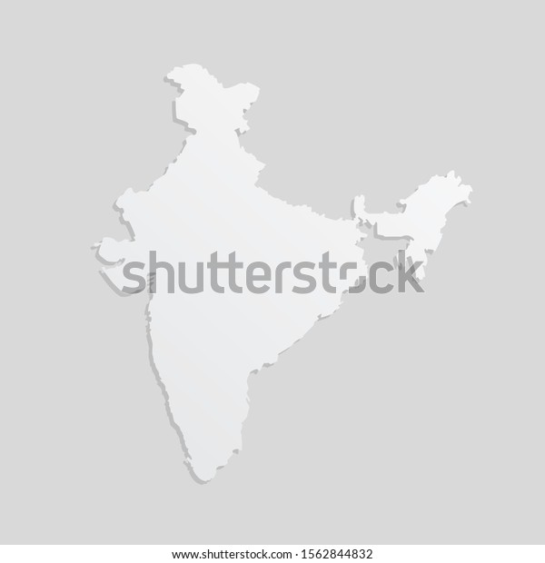 Vektor Stok Detailed Vector India Country Border Map (Tanpa Royalti ...