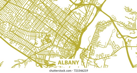 Detailed Vector Map Albany Gold Title Stock Vector (Royalty Free ...