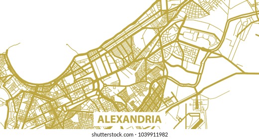 Detailed Vector Map Alexandria Gold Title Stock Vector (Royalty Free ...