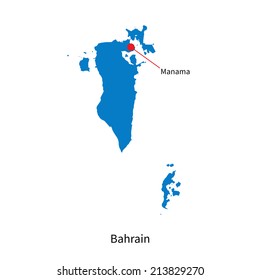 Detailed Vector Map Bahrain Capital City Stock Vector (Royalty Free ...