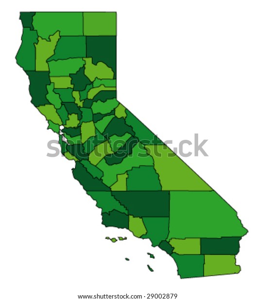 Detailed Vector Map California Stock Vector (Royalty Free) 29002879