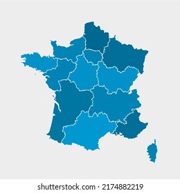 Detailed Vector Map France Divided On Stock Vector (Royalty Free ...